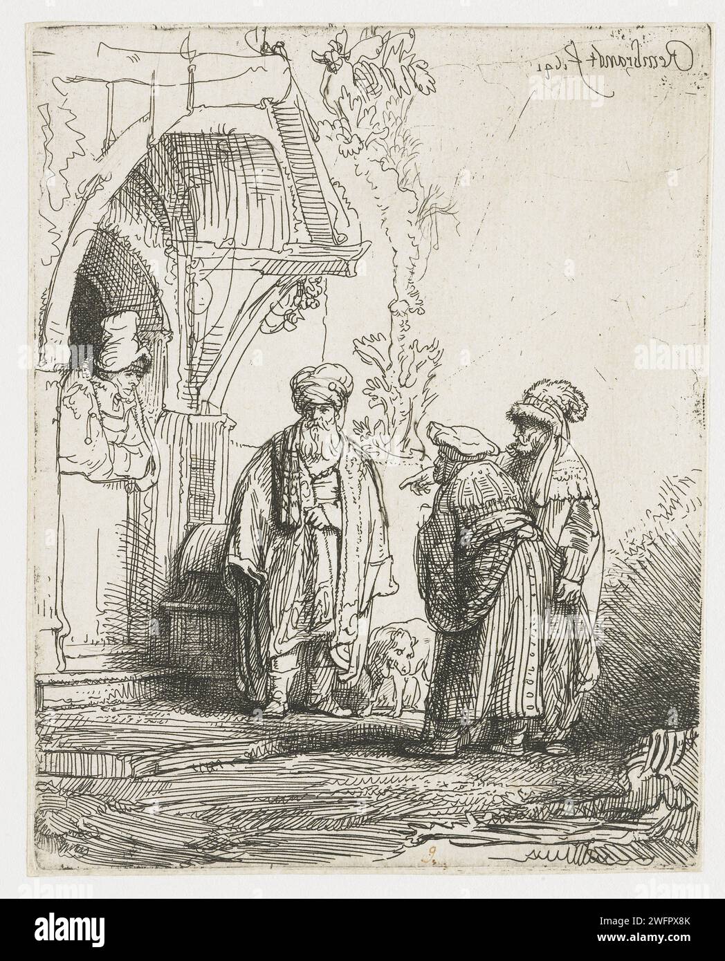 Three Oriental Figures (Jacob and Laban?), Rembrandt van Rijn, 1641 ...