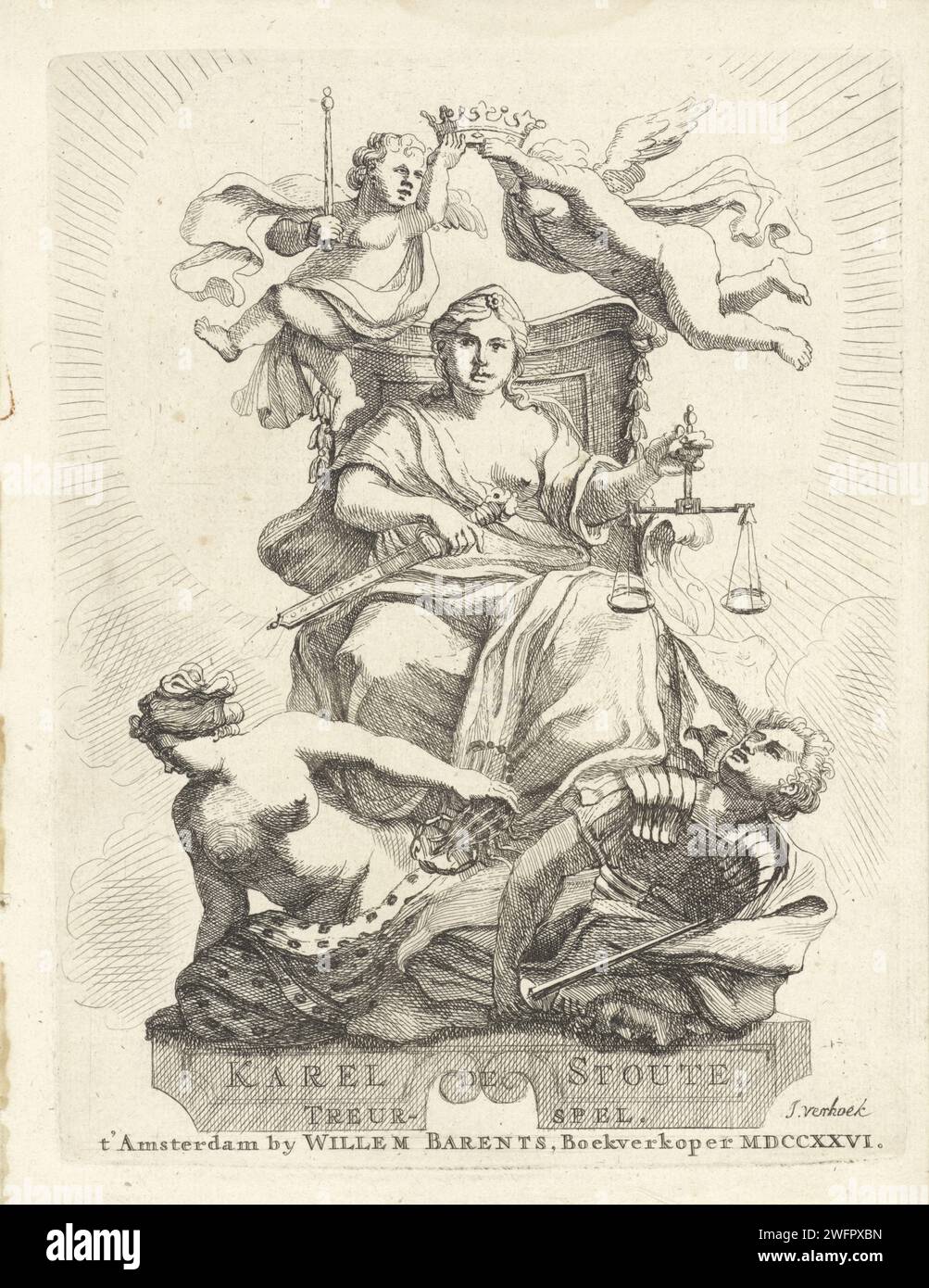 Title page for: P. Verhoek, Karel de Stoute Treurspel, 1726, Johannes ...