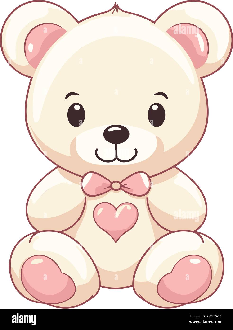 Cherubic Cream Heart Teddy Stock Vector Image & Art - Alamy