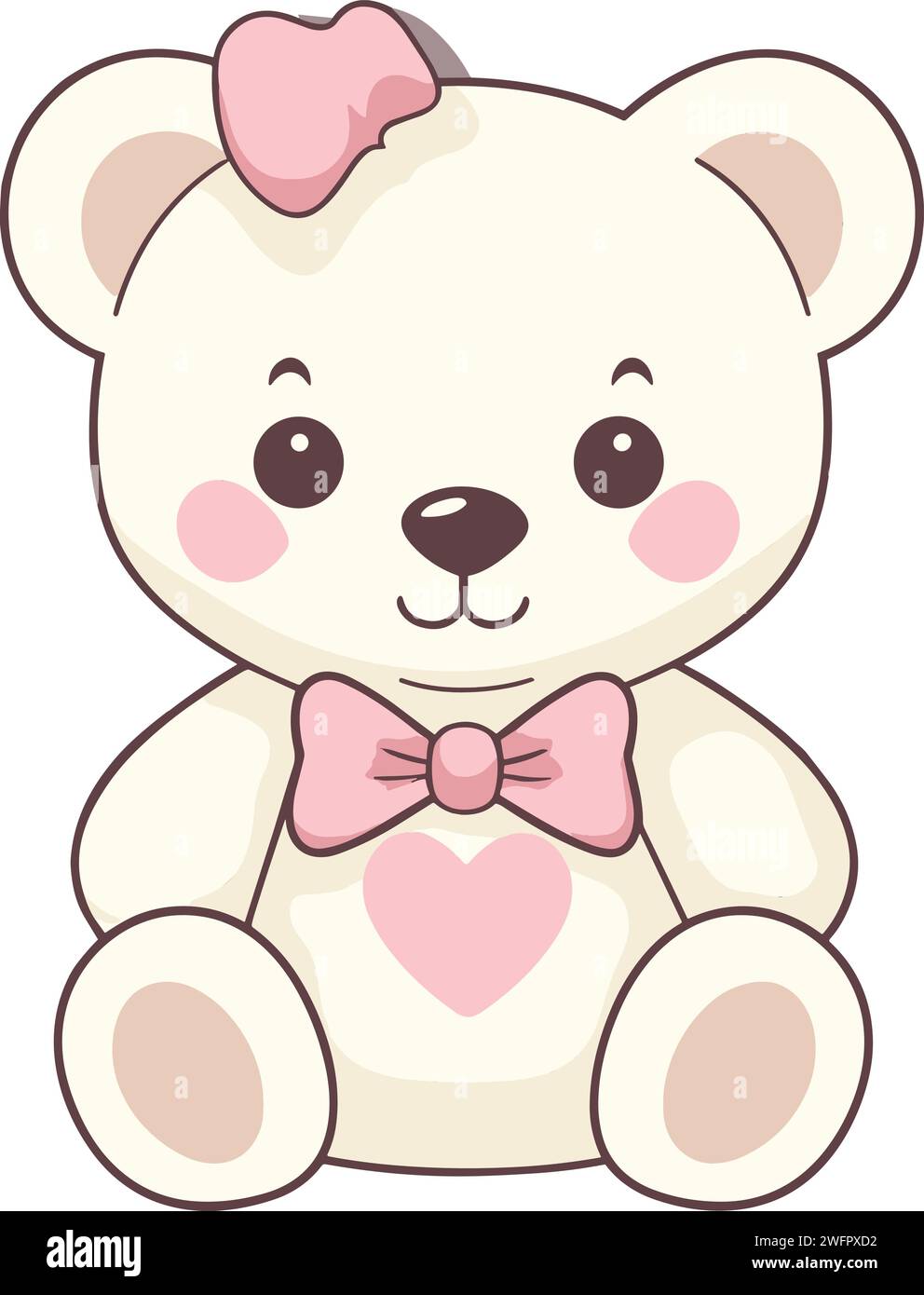 Pink Bow Teddy Bear Stock Vector Image & Art - Alamy