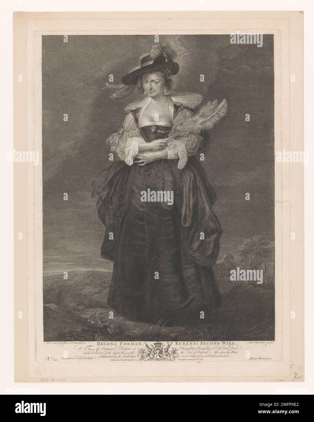 Portret van Hélène Fourment, Thomas Chambars, after Richard Earlom ...