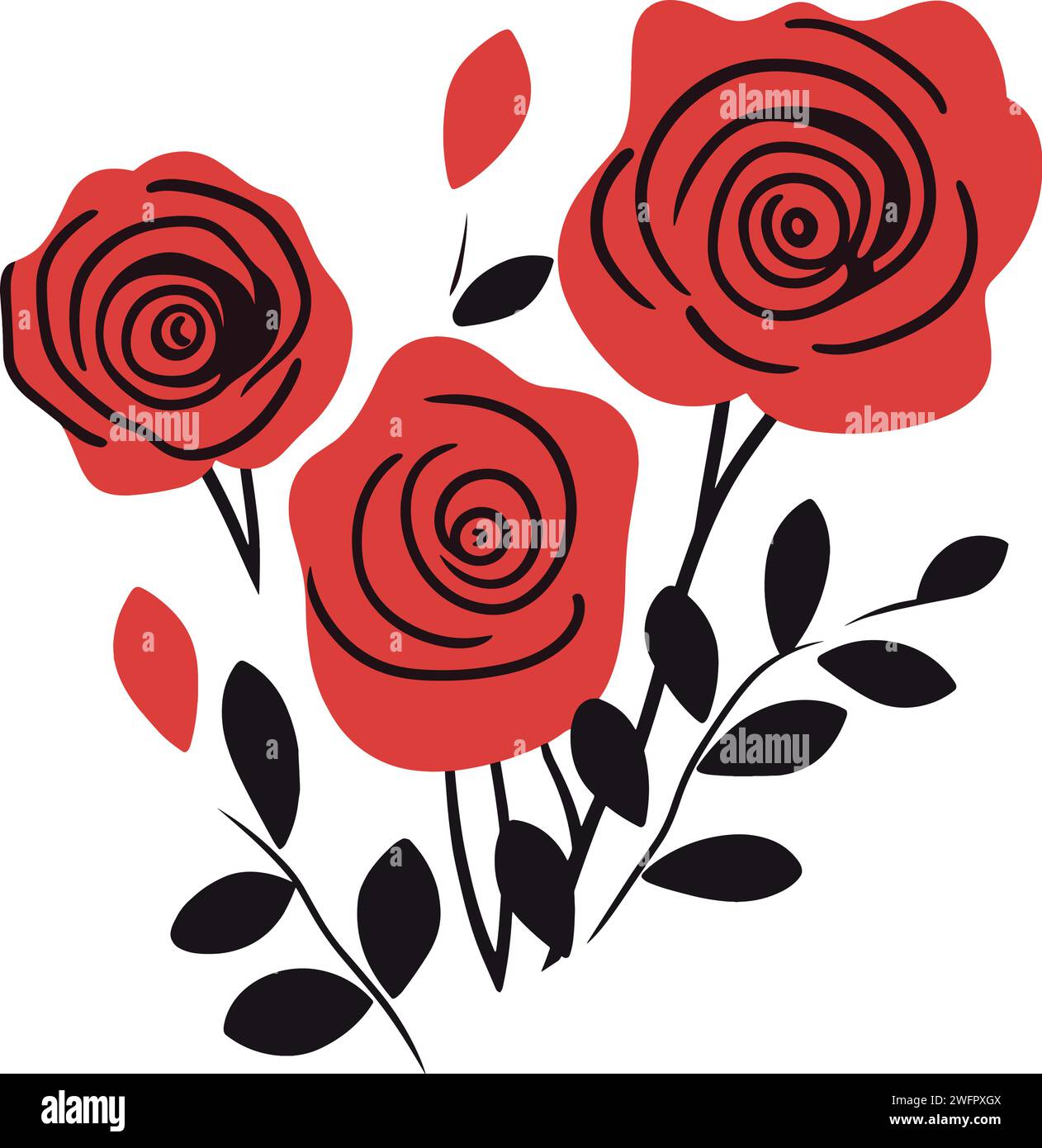 Black and red roses Cut Out Stock Images & Pictures - Alamy
