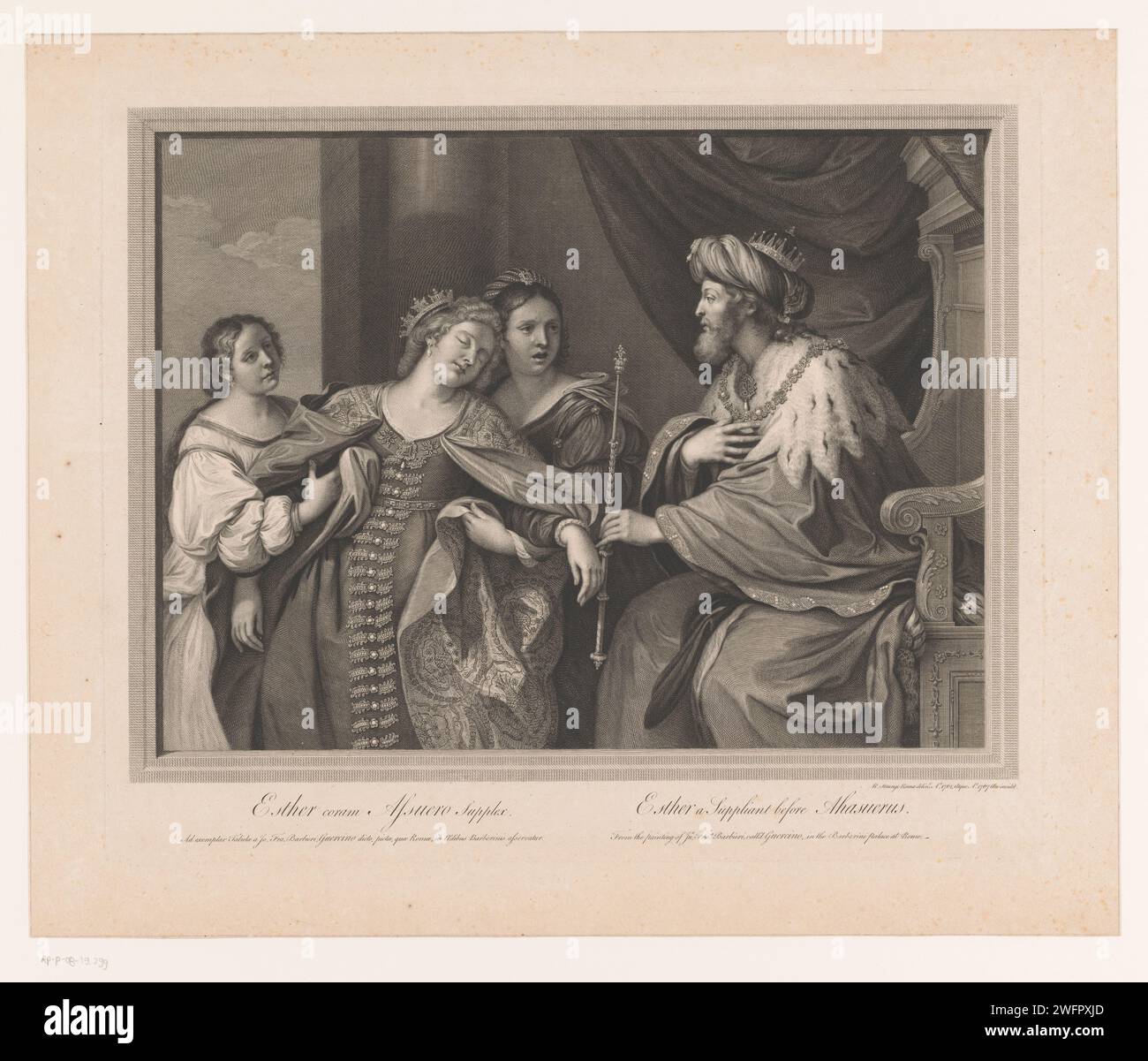 Esther at King Ahasveros, Robert Strange, After Guercino, 1767 print ...