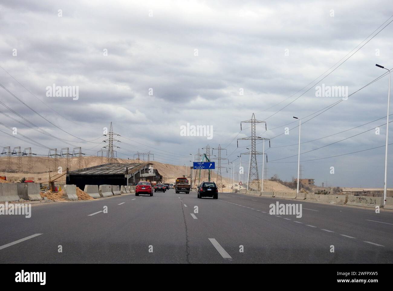 Giza, Egypt, January 25 2024: A new bridge under construction ...