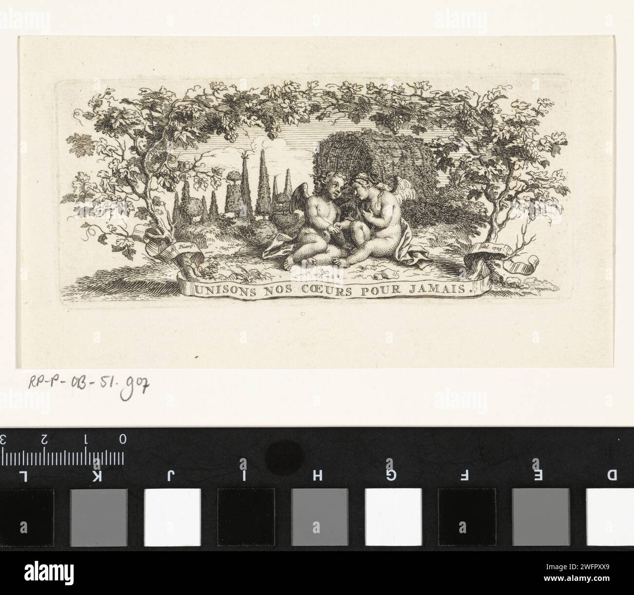 Two putti promise each other Love and Trouw, Bernard Picart (workshop ...