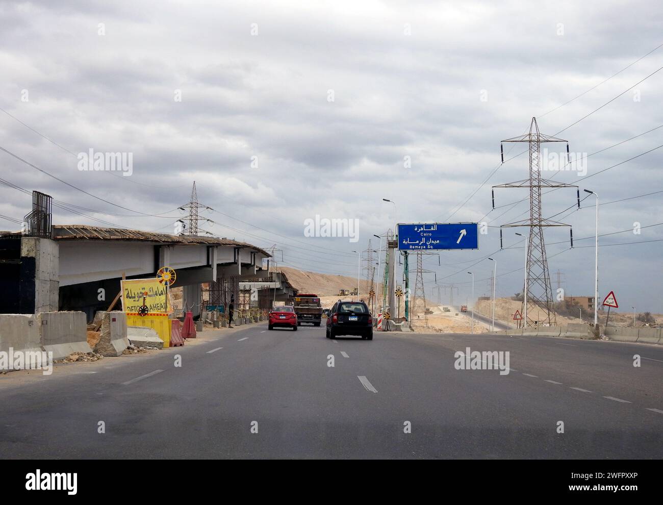 Giza, Egypt, January 25 2024: A new bridge under construction ...