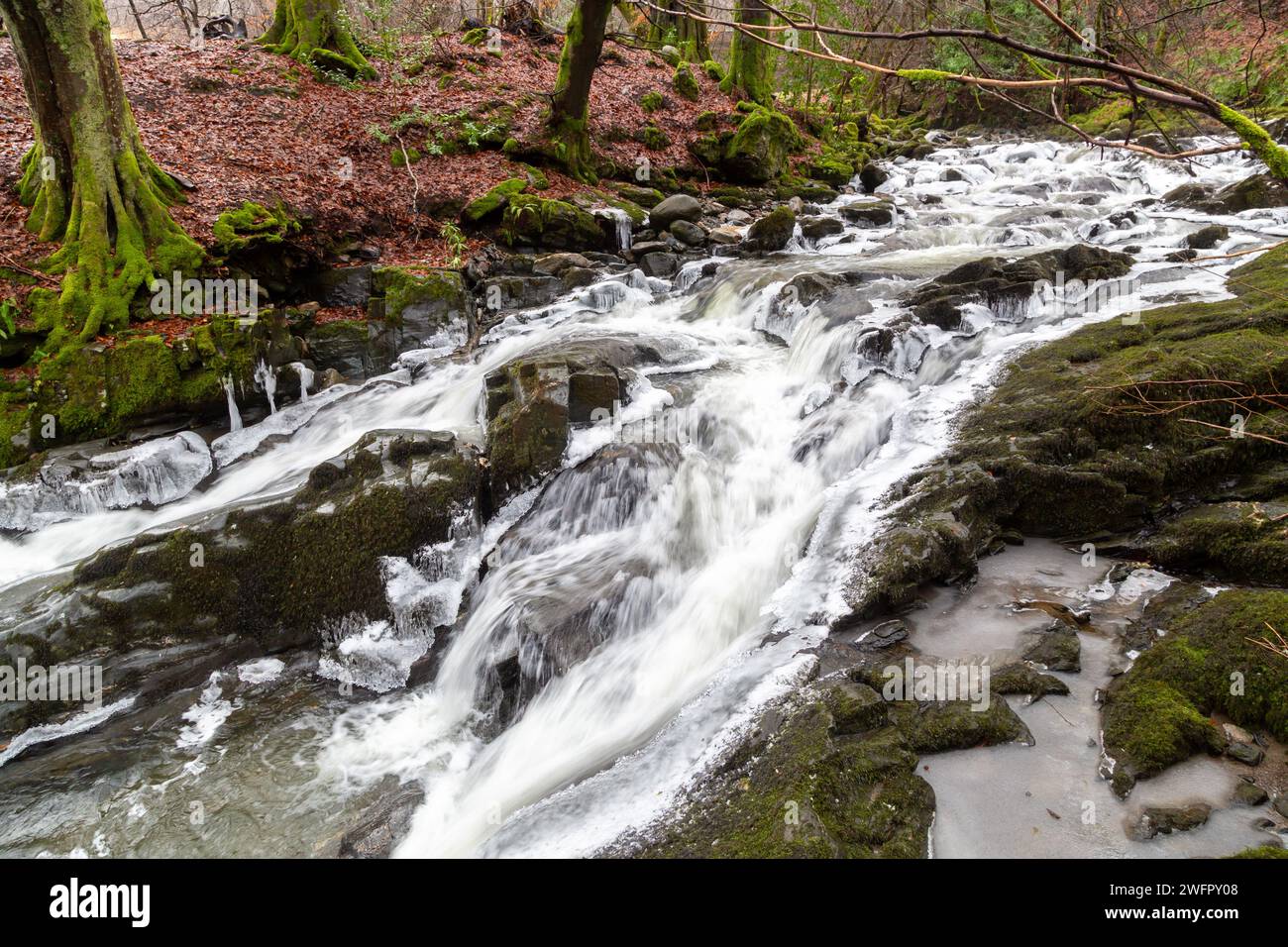 A walk up the Moness burn on a frosty winters day, The Birks of ...