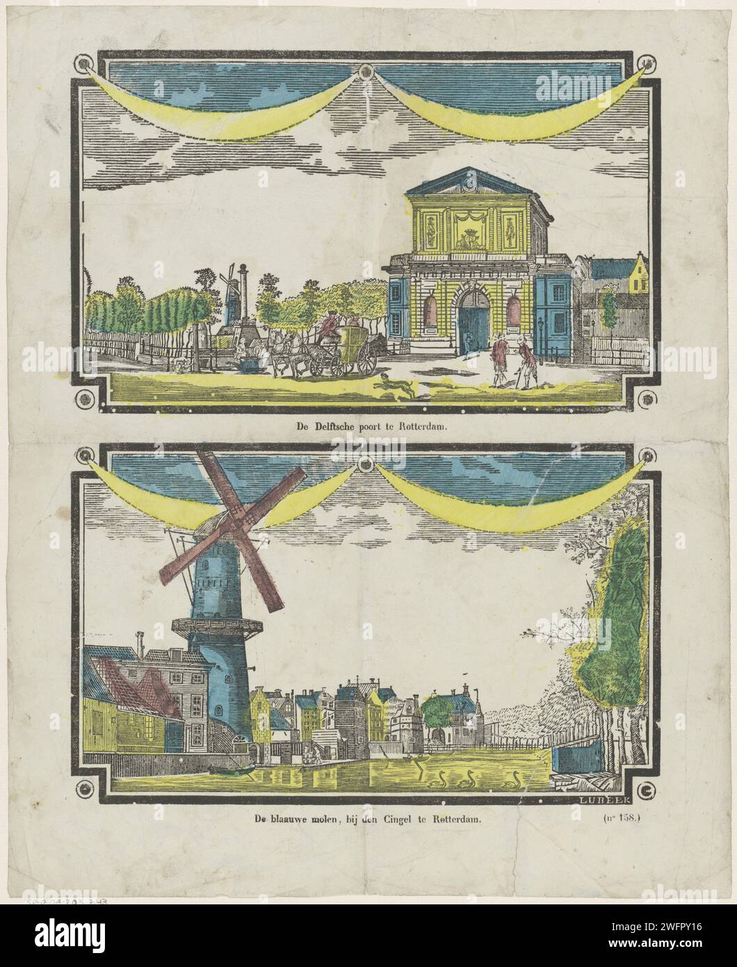 The Delftsche Poort in Rotterdam / De Blaauwe Molen, near Den Cingel in ...