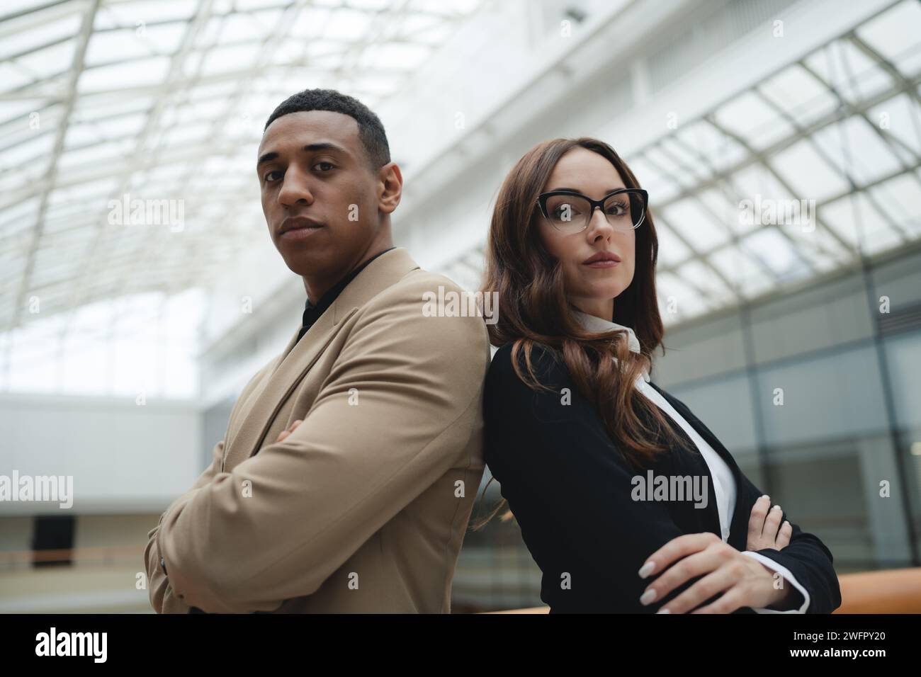 International business team over modern background. High quality photo ...