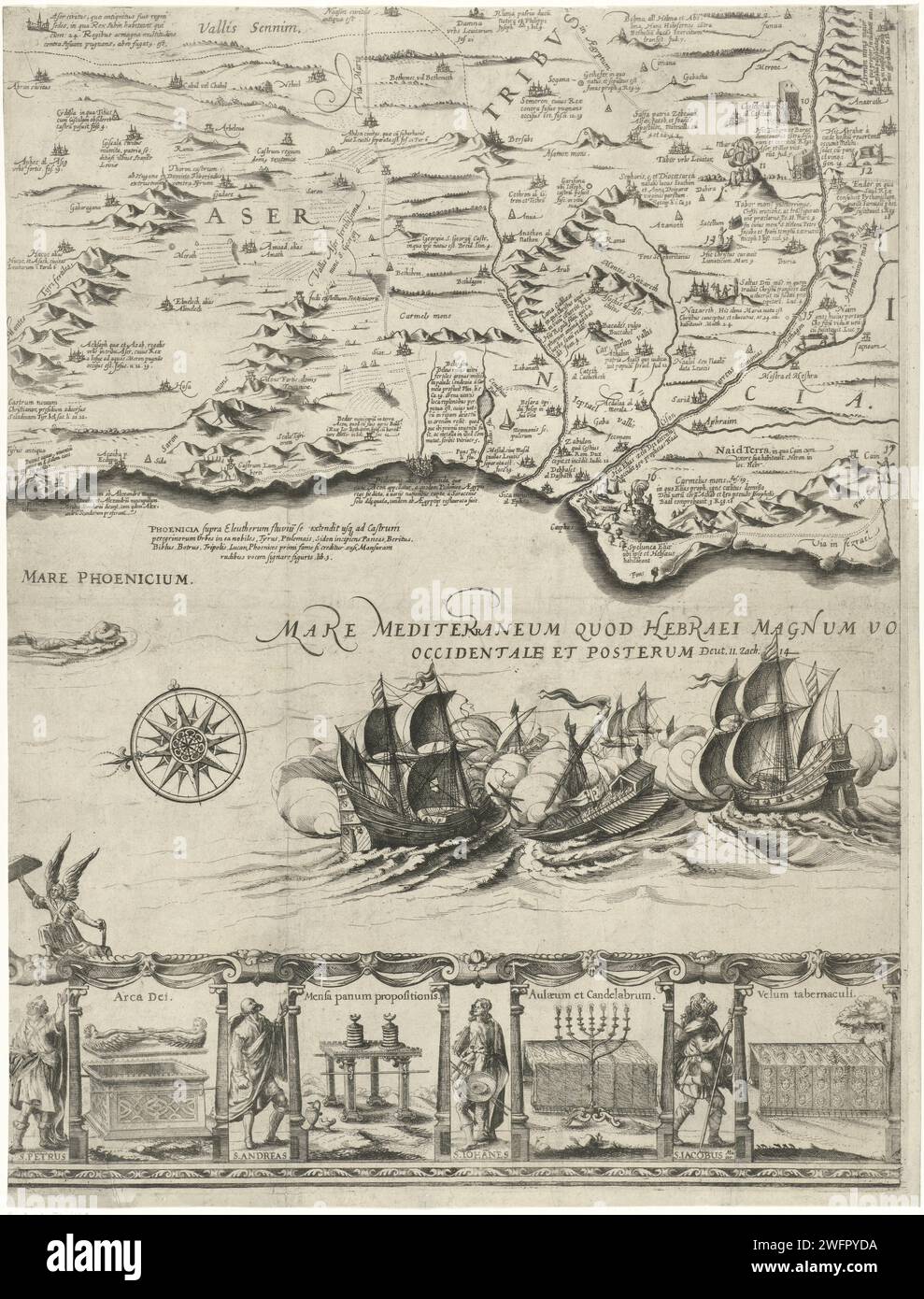 Map of Palestine, Nicolaes van Geelkercken, After Arnoldus van ...