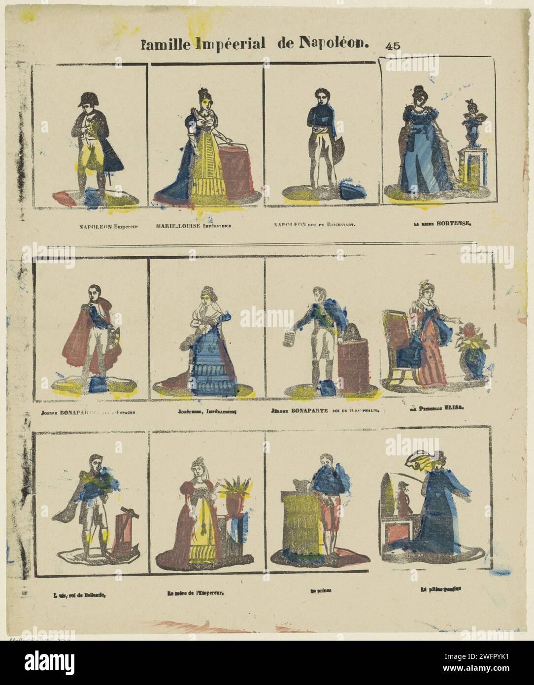 Impérial family of Napoleon, 1827 - 1894 print Leaf with 12 ...