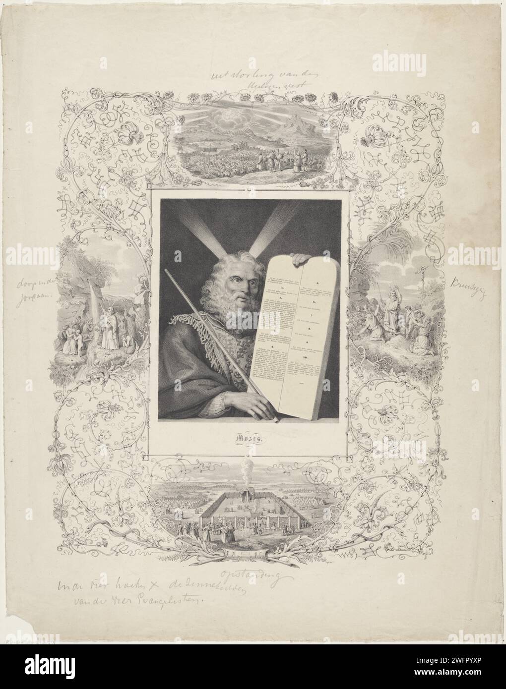 Moses with the Ten Commandments, Franz Kellerhoven, 1822 - 1845 print ...