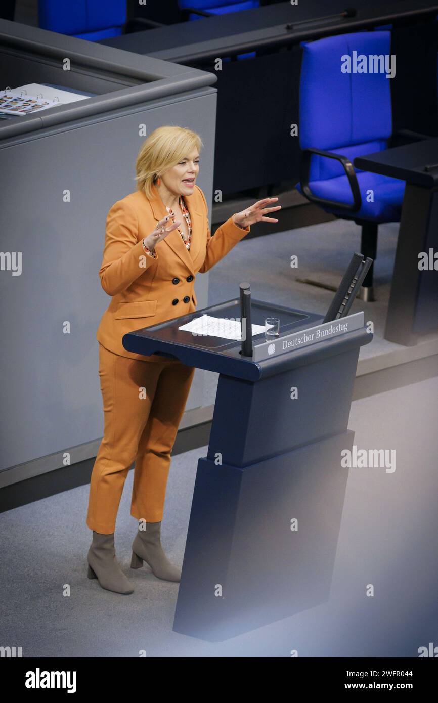Julia Kloeckner, MdB, CDU, spricht im Deutschen Bundestag. Berlin, 01.02.2024. Berlin ...