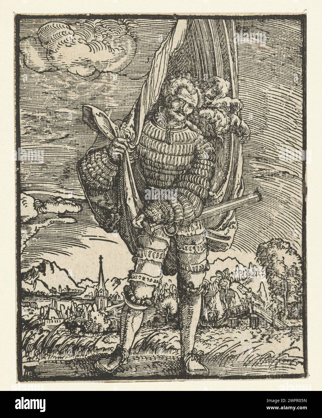 Vaandeldrager, Albrecht Altdorfer, c. 1506 - 1538 print Standard bearer ...