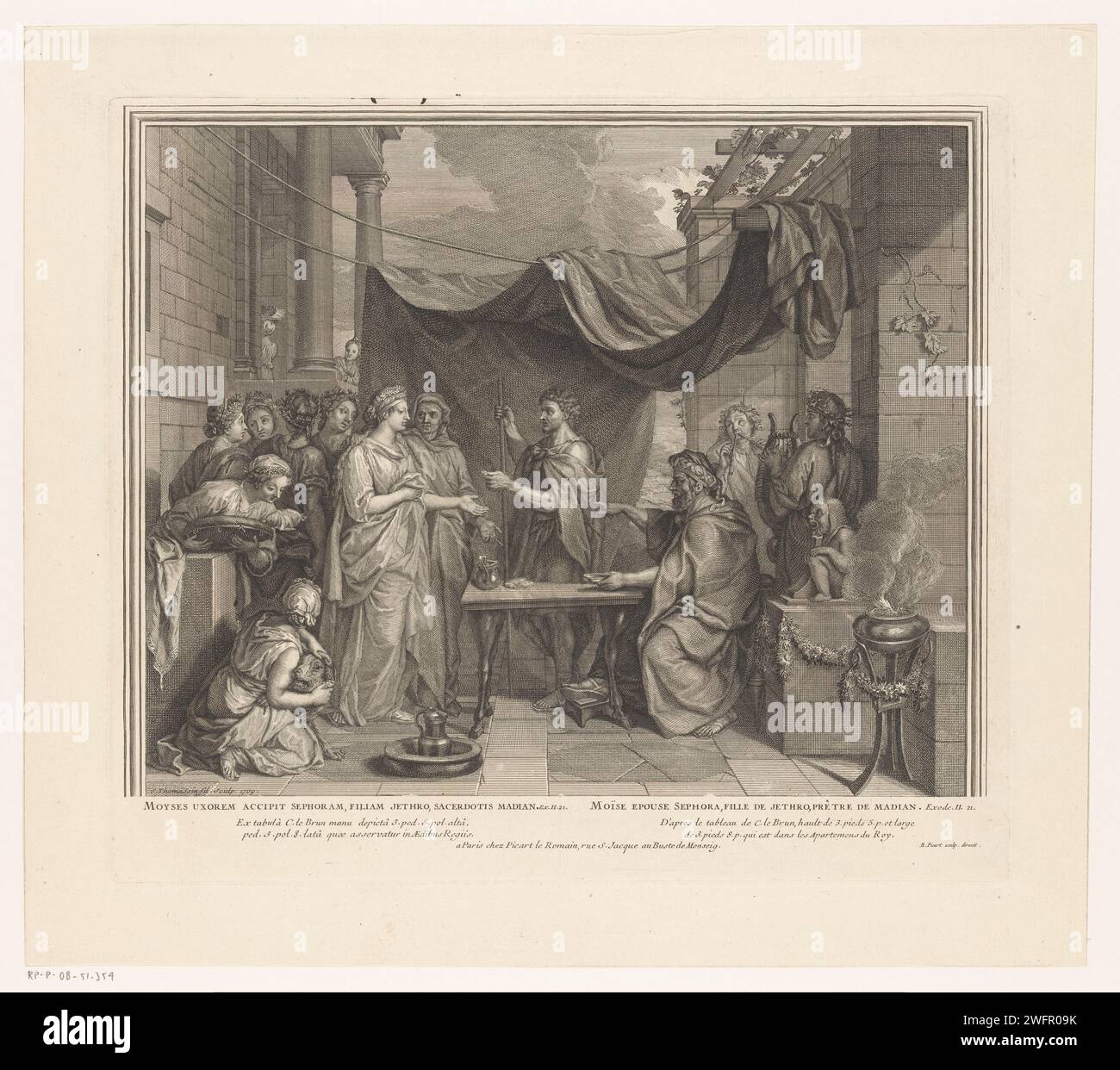 Marriage of Mozes and Sippora, Simon Henri Thomassin, After Charles Le ...