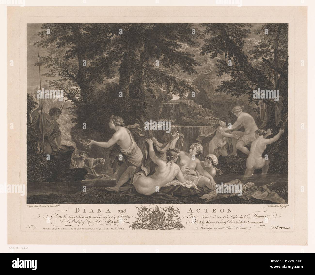 Diana turns Actaeon into a deer, William Woollett, After David Martin ...