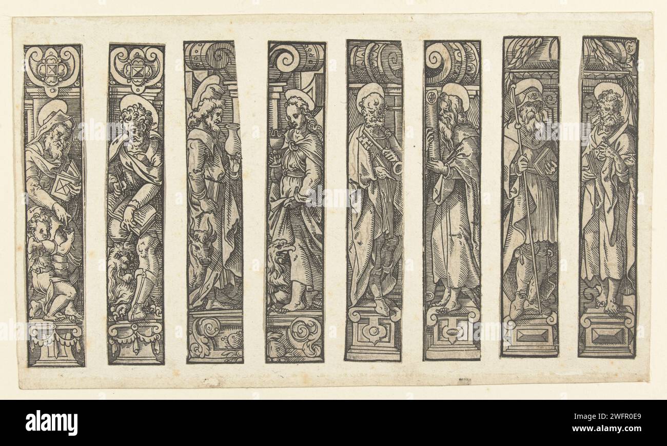 Four Evangelists and Four Apostles, Anonymous, 1500 - 1549 print Eight ...