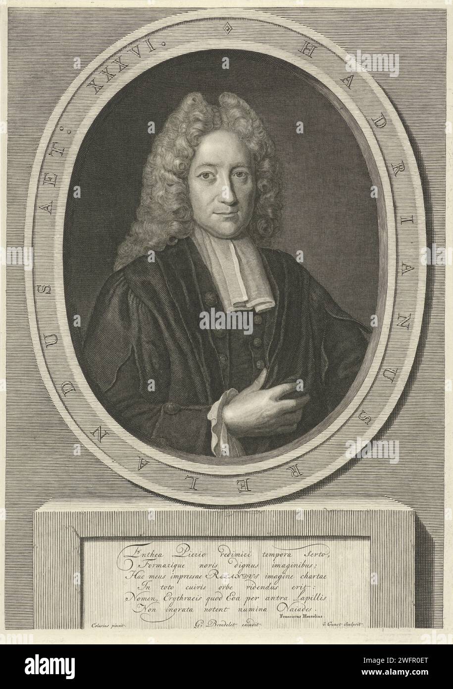 Portrait of Adriaan Reland, Pieter van Gunst, After Johan George ...