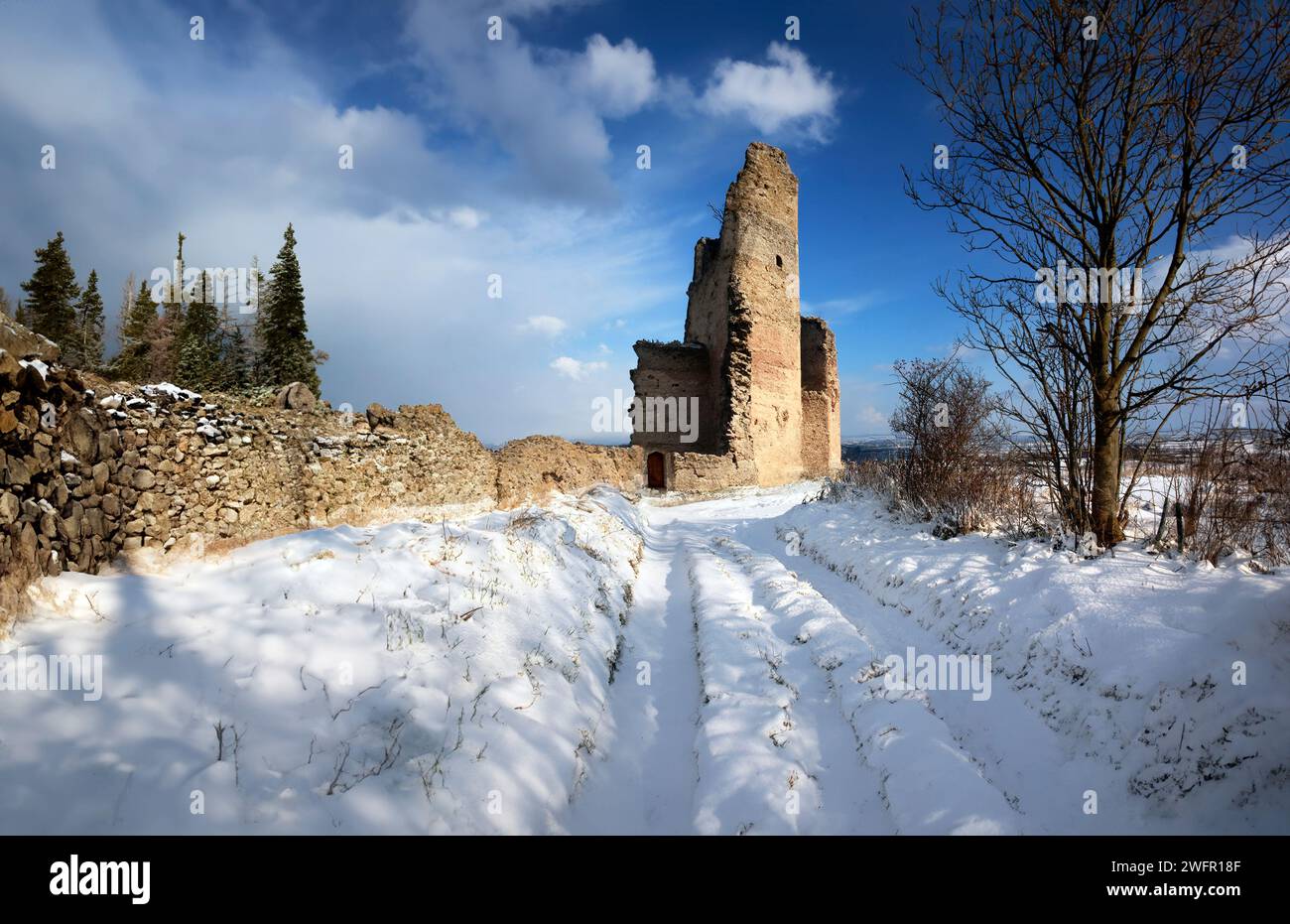 Snow covered landscape in North Yorkshire in the United Kingdom Stock ...