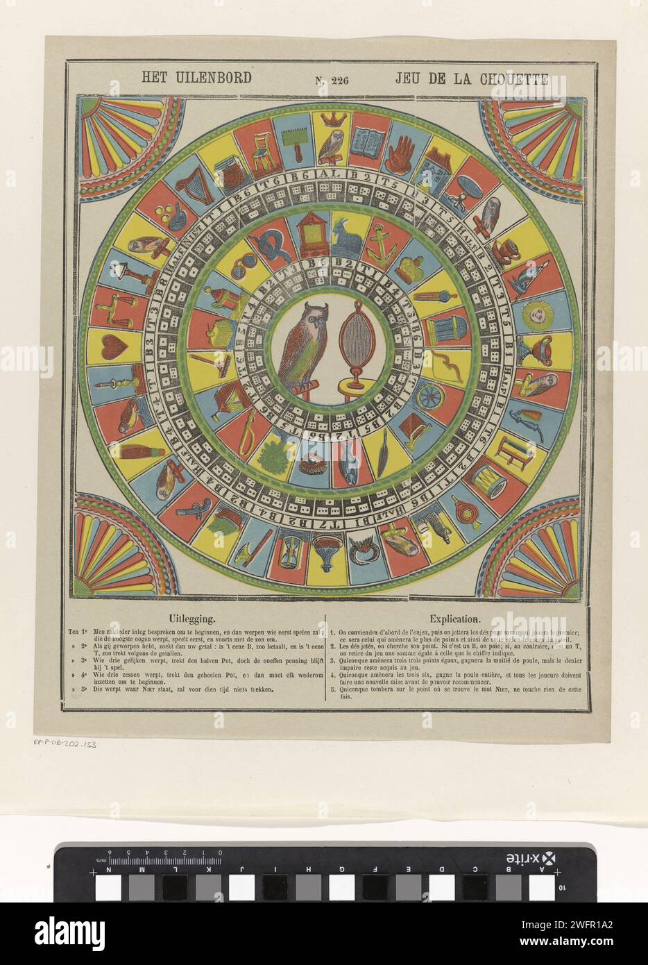 Het Uilenbord / La Chouette, 1833 - 1911 print. gameboard The owl game ...