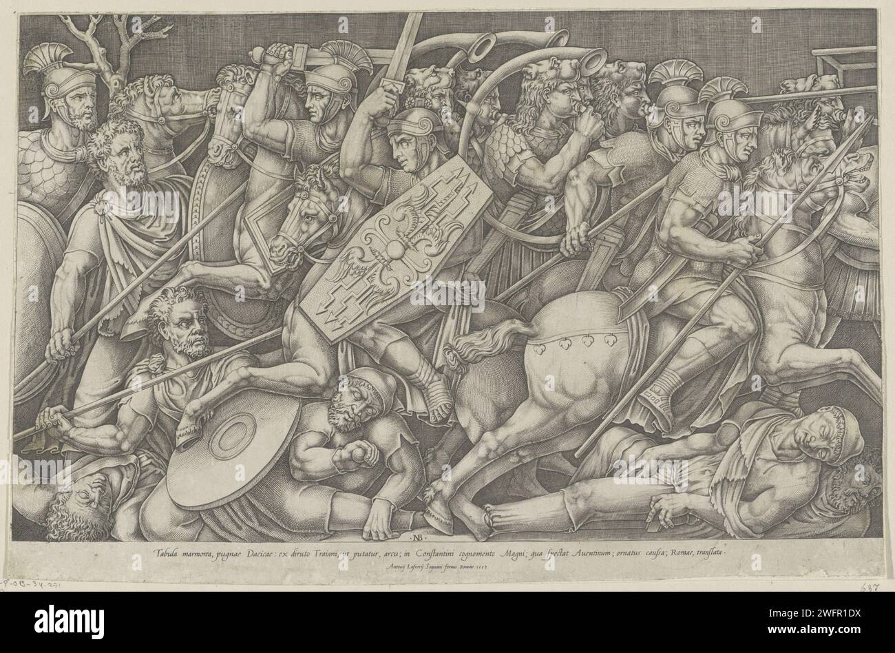 Roman soldiers fighting with the Dacians, Nicolas Beatrizet, After ...