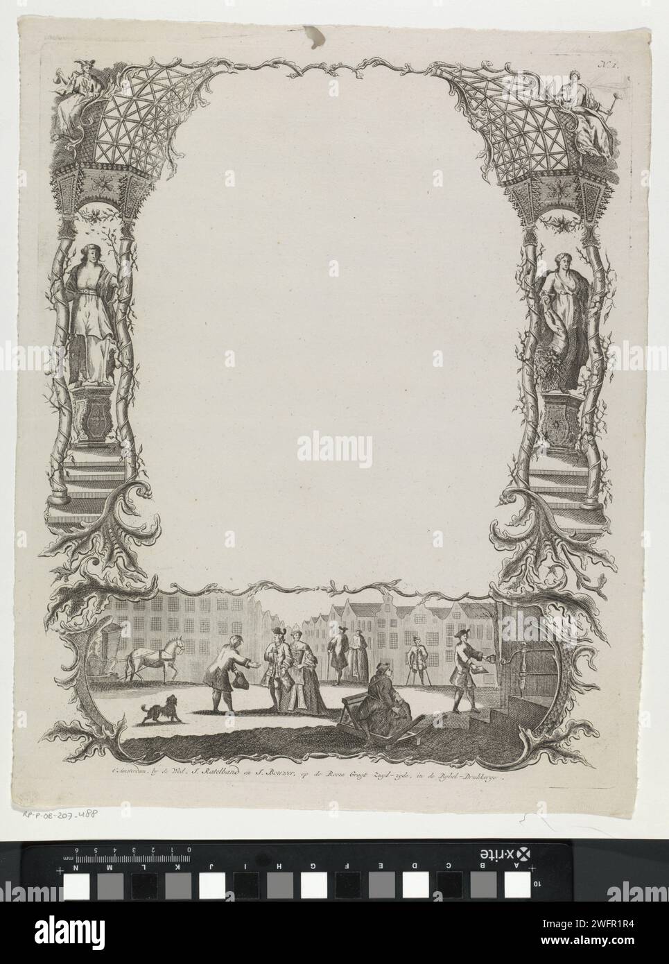 Wish letter with different figures on the street, 1767 - 1779 print ...