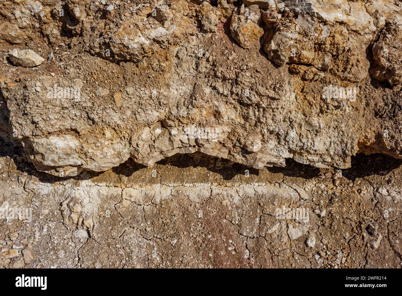 Outcrops of marble-like limestone from the Carboniferous period at a ...