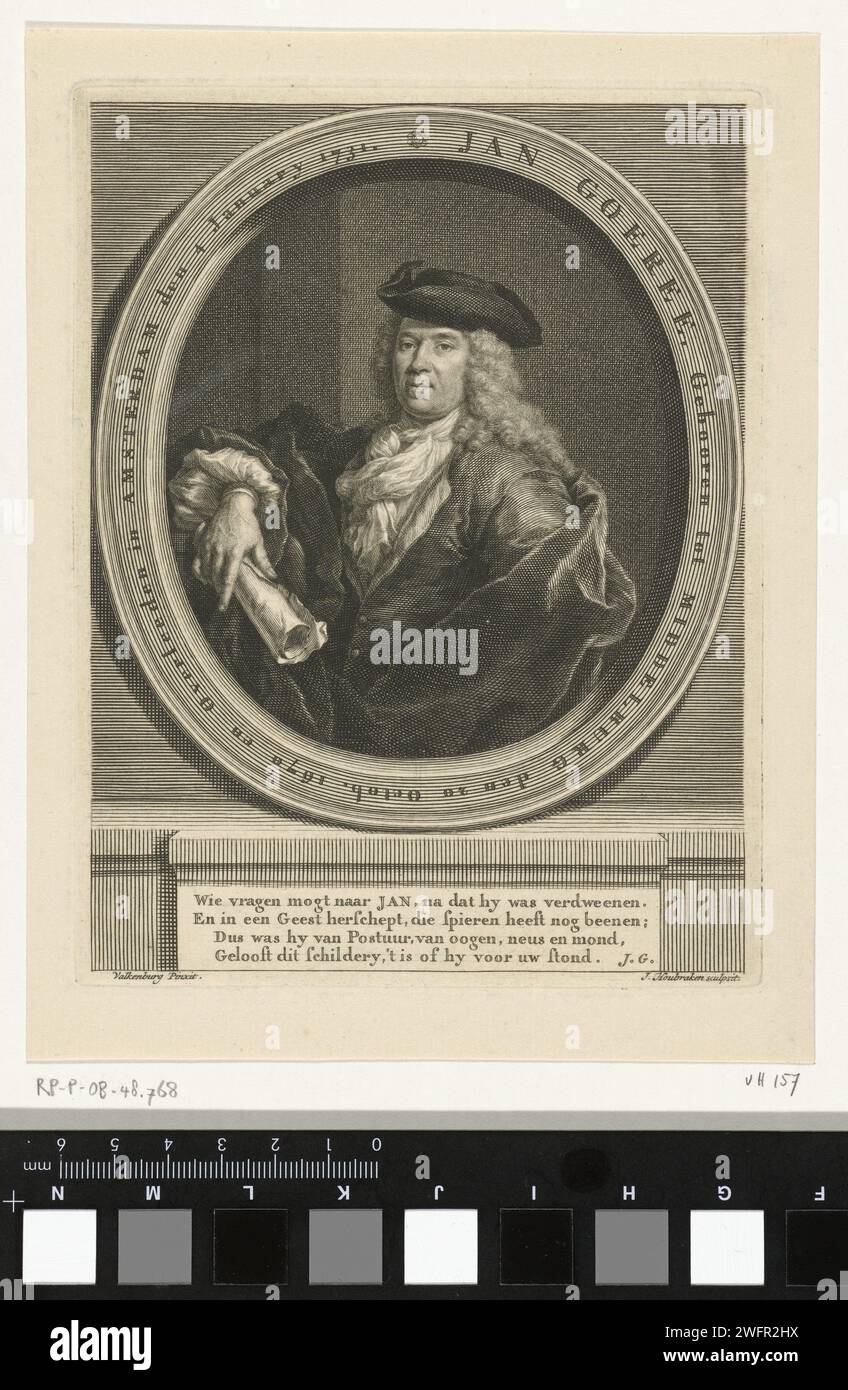 Portrait of Jan Goeree, Jacob Houbraken, After Dirk Valkenburg, 1731 ...