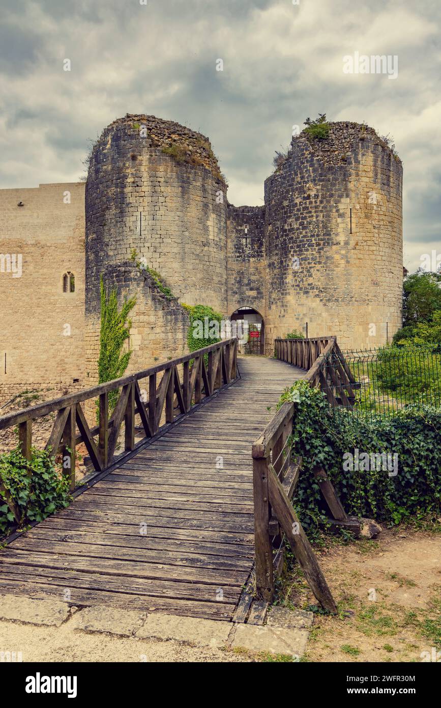 Chateau de Gencay ruins (Du Guesclin), department Vienne, Aquitaine ...