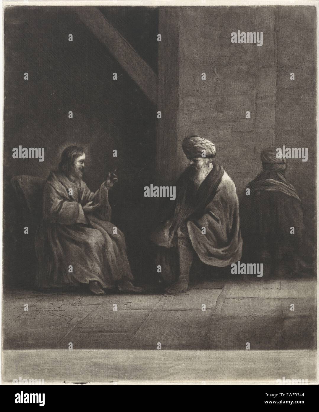 Christ and Nicodemus, John Greenwood, After Rembrandt van Rijn, 1739 ...