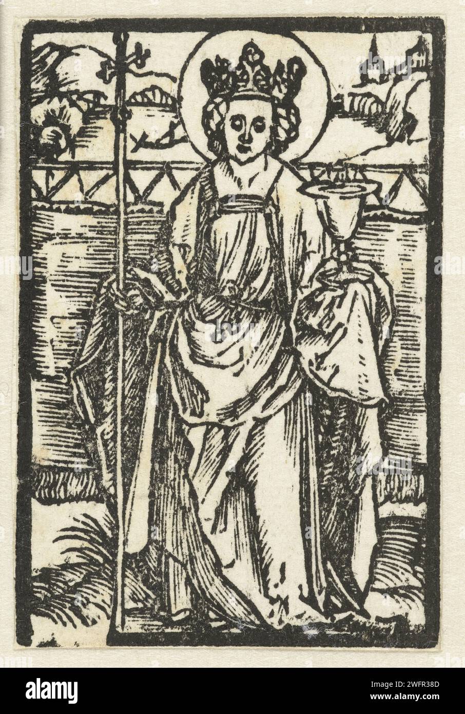 Holy Barbara, Albrecht Dürer (Circle of), 1503 print Saint Barbara with ...