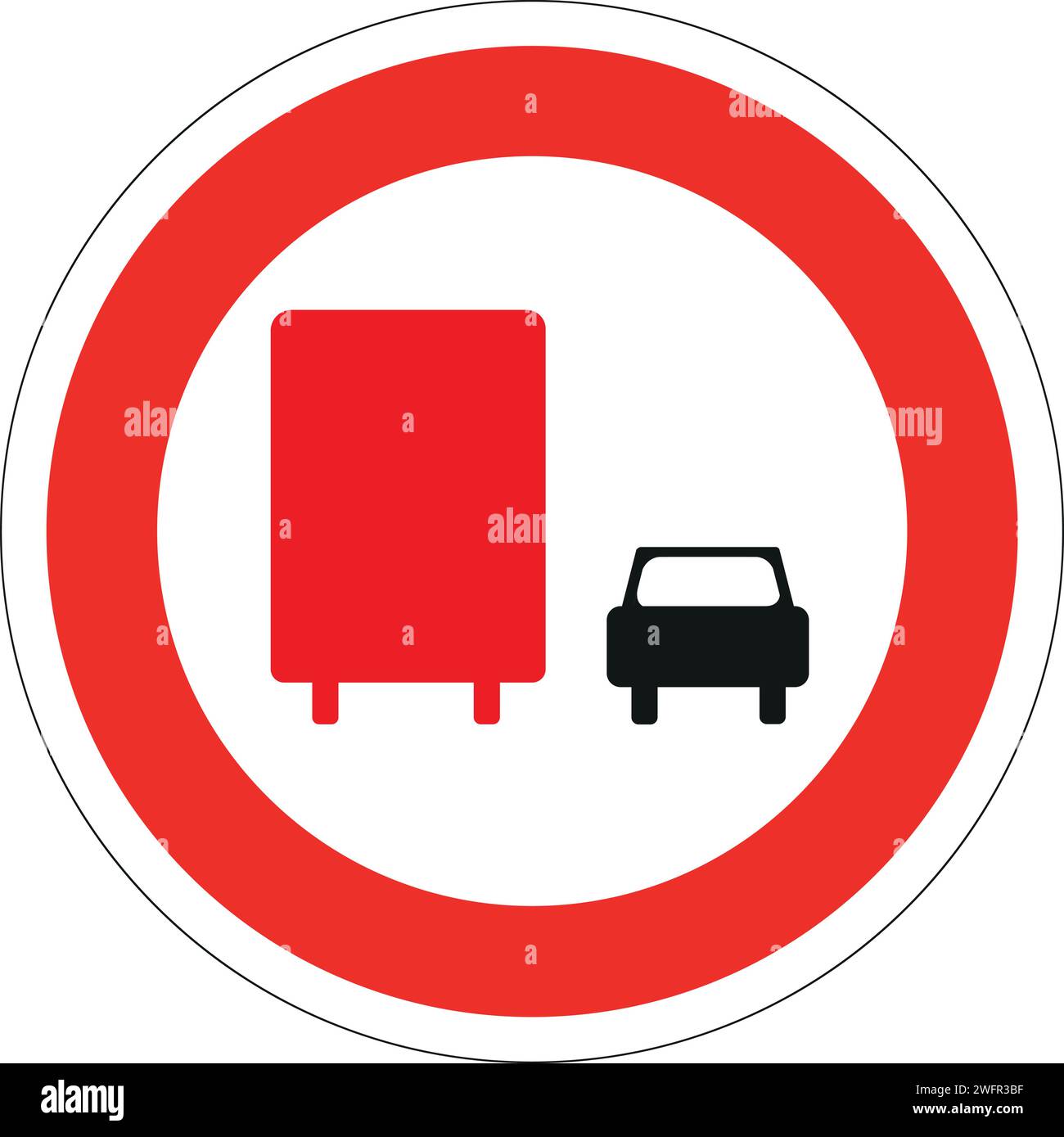 Road sign: No overtaking for heavy goods vehicles Stock Vector Image ...