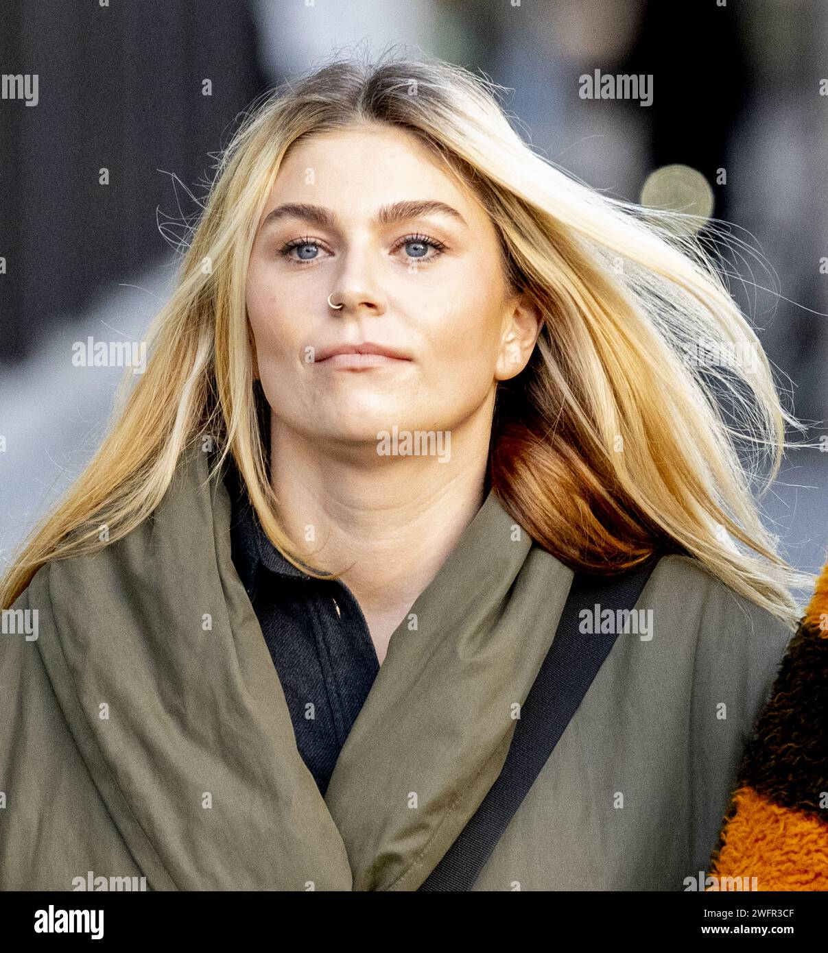 AMSTERDAM - Roxeanne Hazes arrives at the court for the witness ...