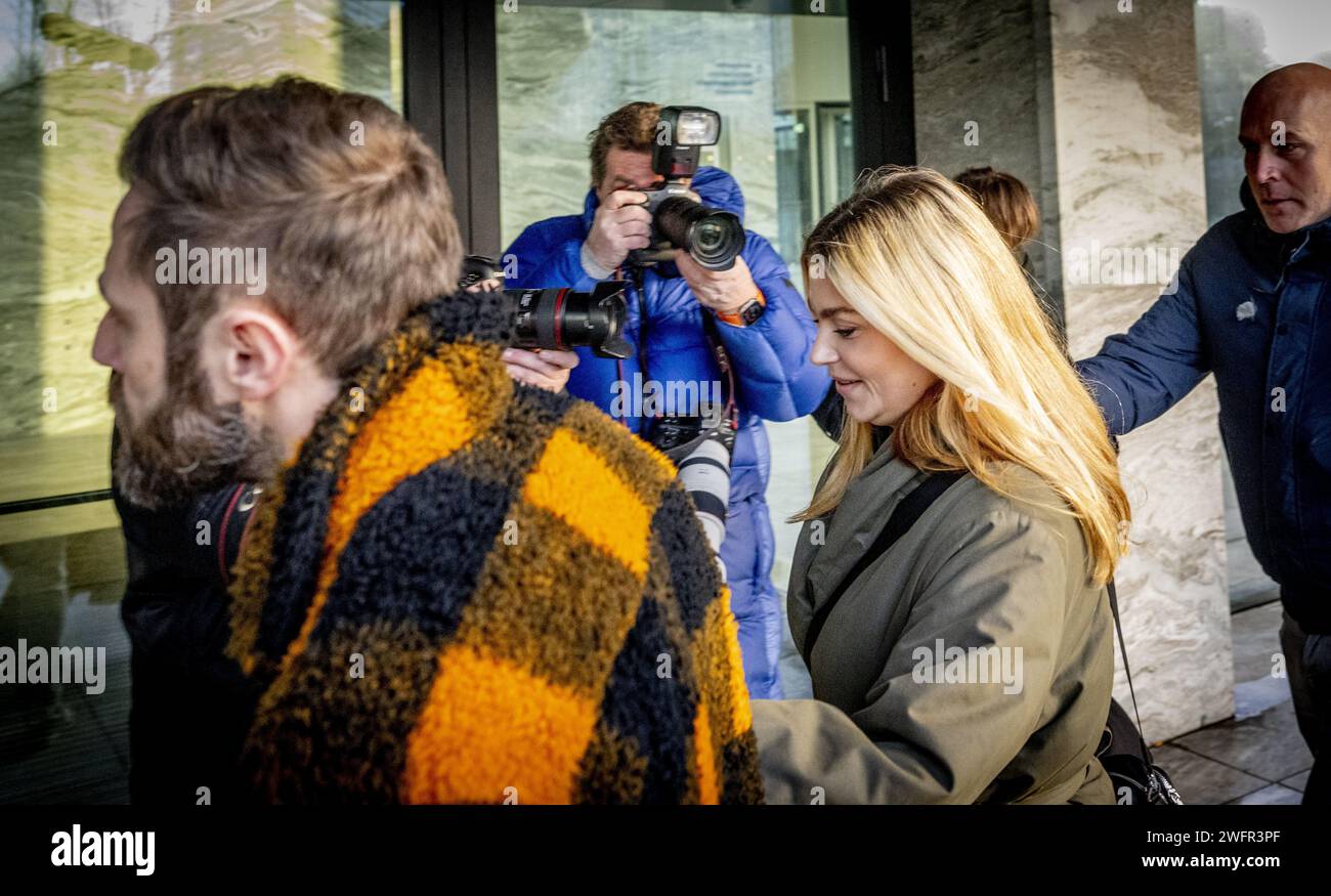 AMSTERDAM - Roxeanne Hazes arrives at the court for the witness ...