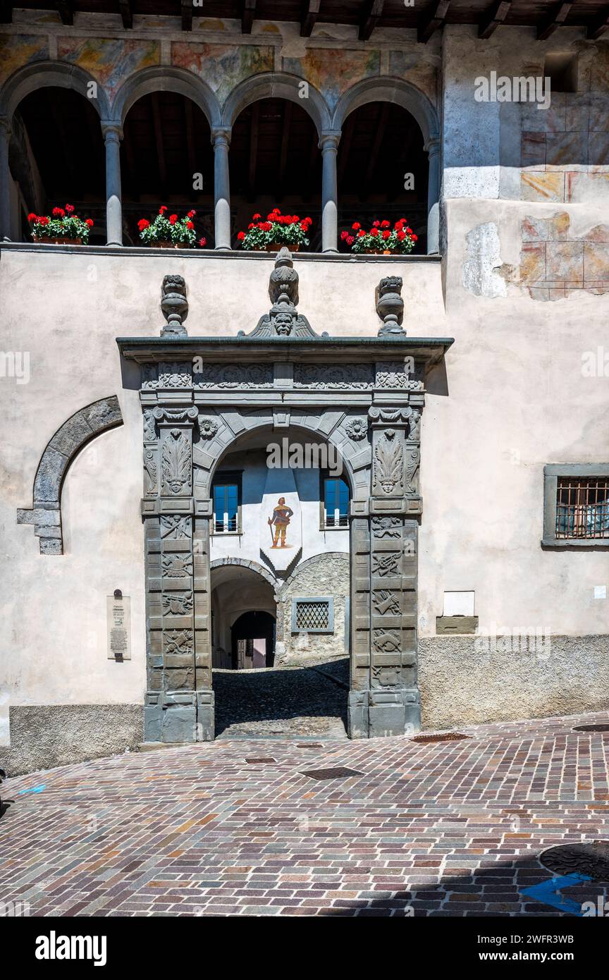 Clusone and the ancient Fanzago clock. Val Seriana to discover Stock ...