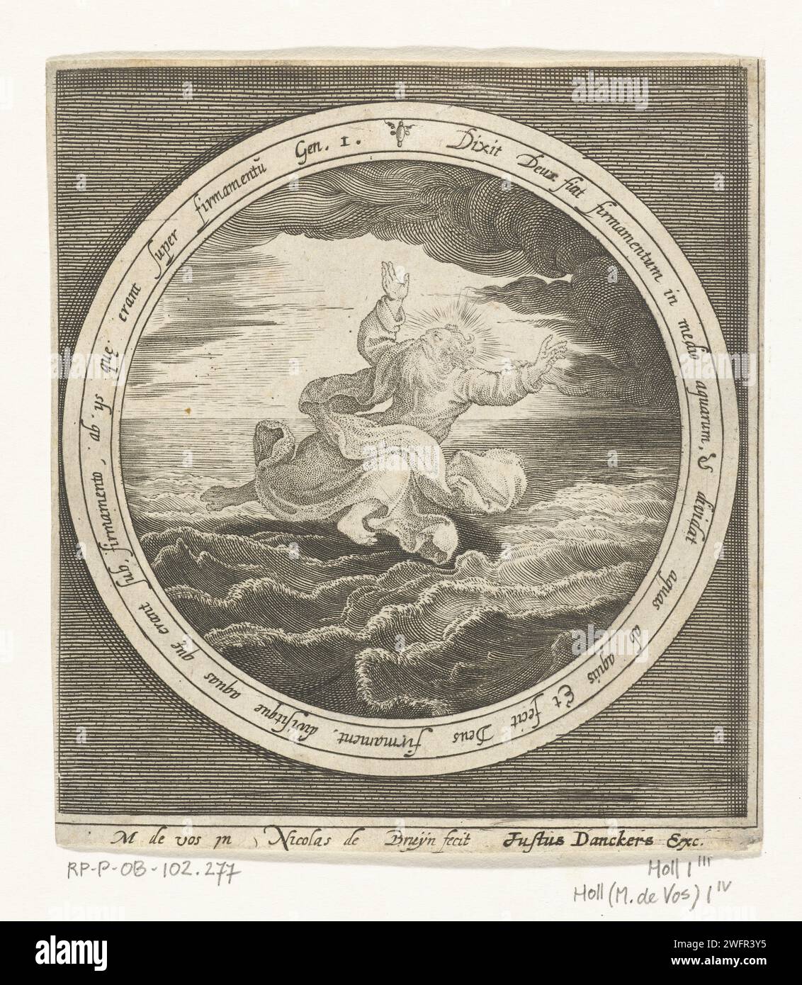 Second day of creation: God separates the water masses in heaven and ...