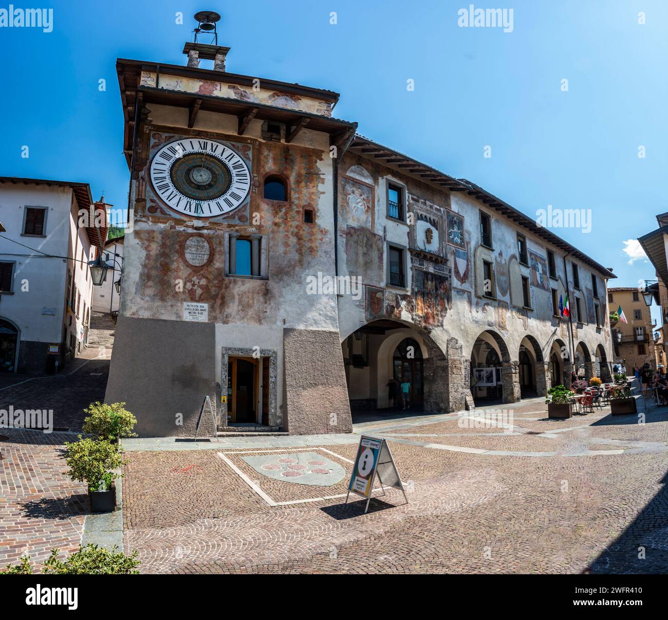 Clusone and the ancient Fanzago clock. Val Seriana to discover Stock ...
