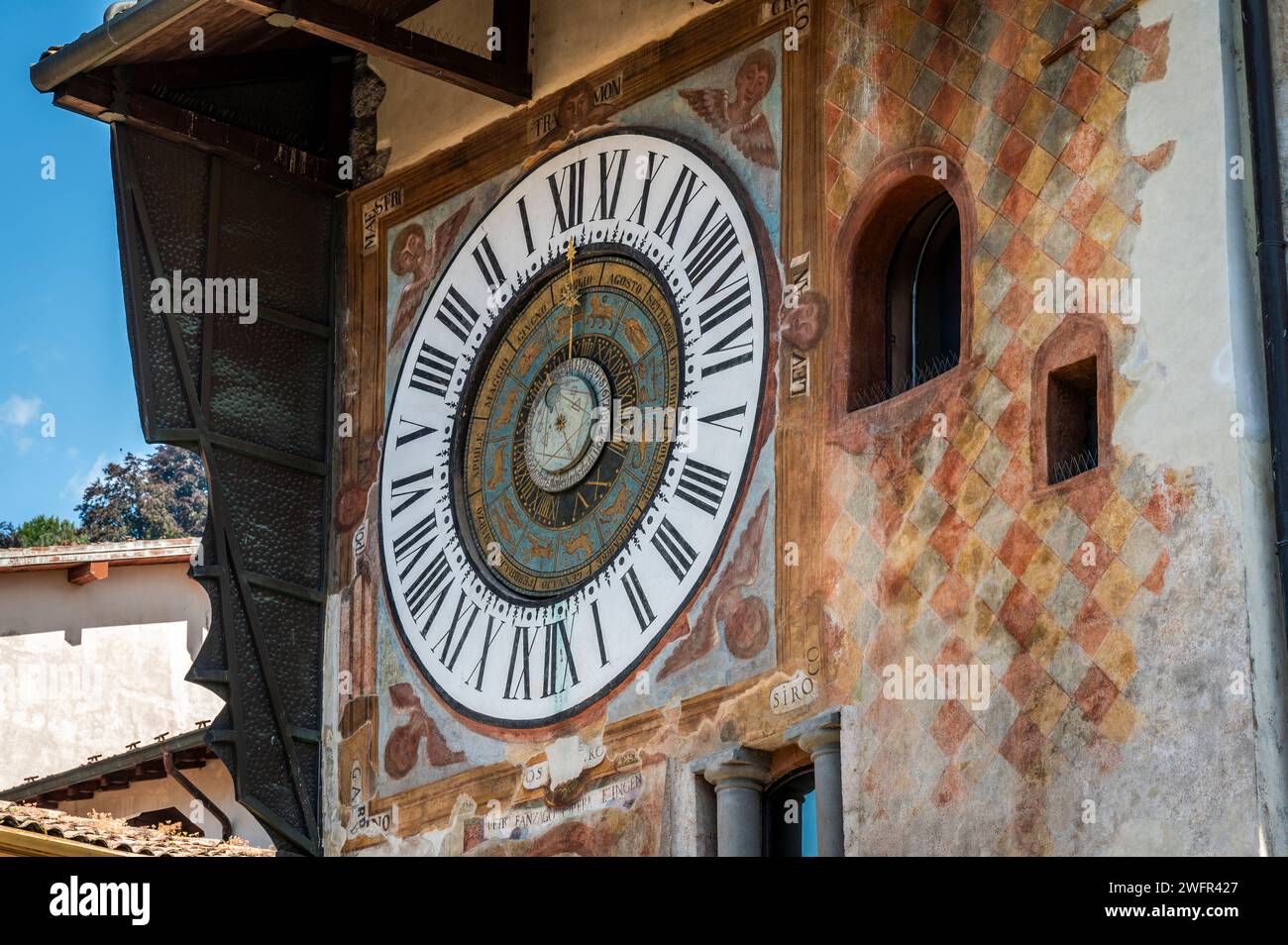Clusone and the ancient Fanzago clock. Val Seriana to discover Stock ...