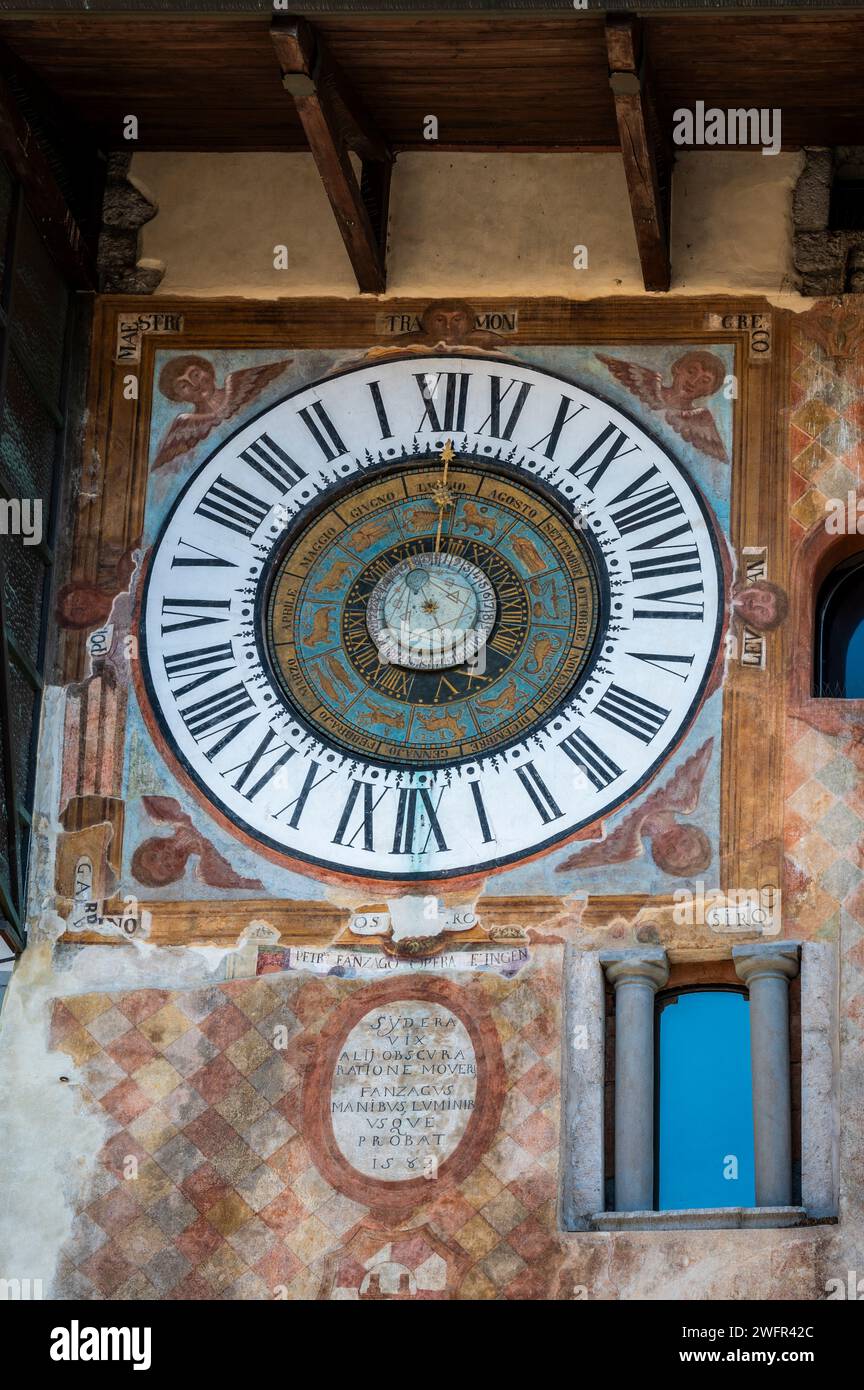 Clusone and the ancient Fanzago clock. Val Seriana to discover Stock ...