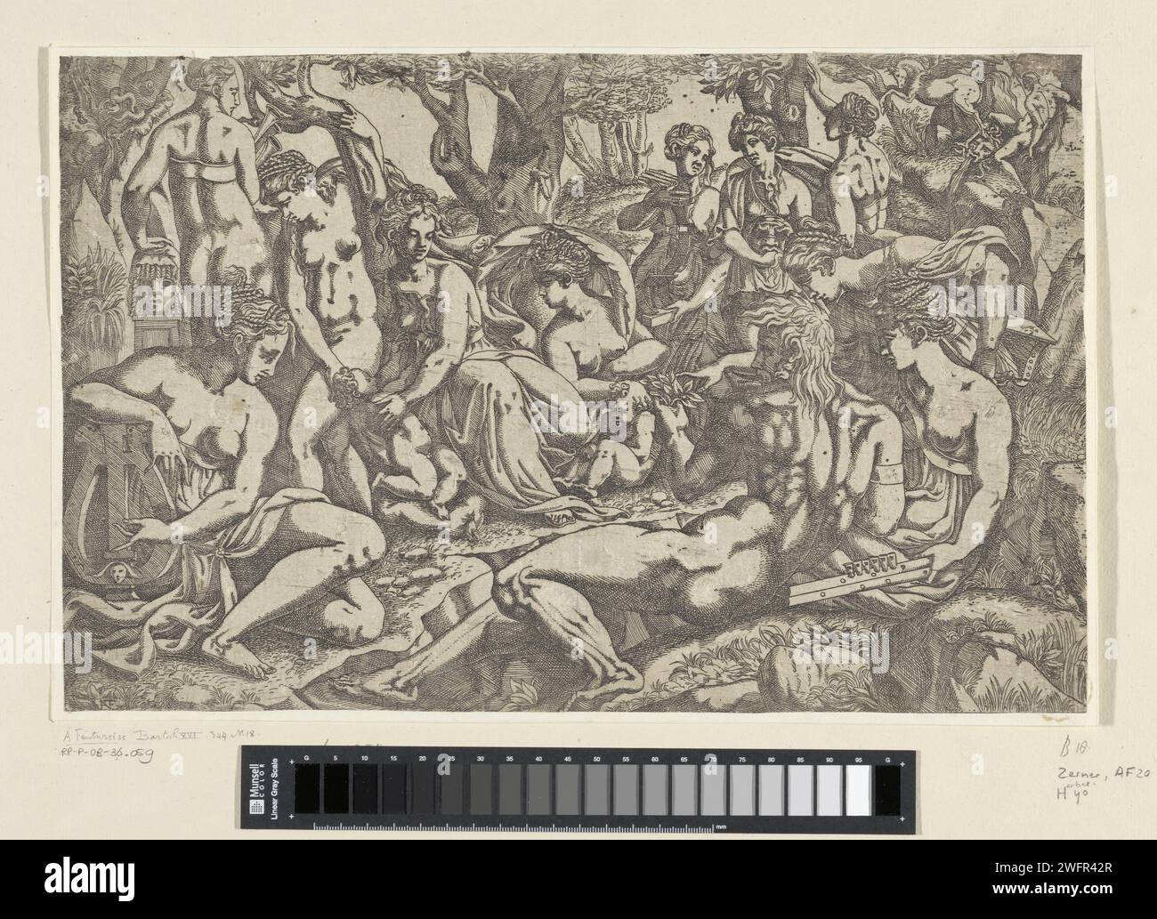 The muses at the foot of the Parnassus, Antonio Fantuzzi, After Rosso ...