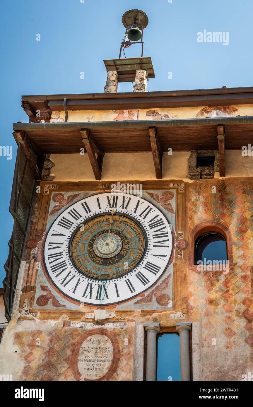 Clusone and the ancient Fanzago clock. Val Seriana to discover Stock ...