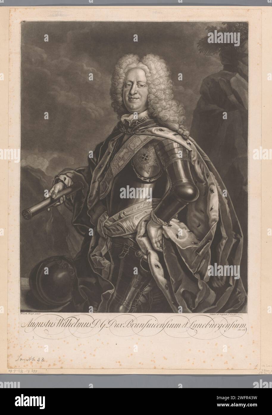 PortraT van August Wilhelm von Braunschweig-Lüneburg, John Faber (II ...