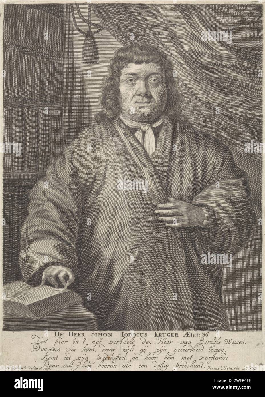 Portrait of Simon Jodocus Kruger, Anthony van Zijlvelt, 1650 - 1695 ...