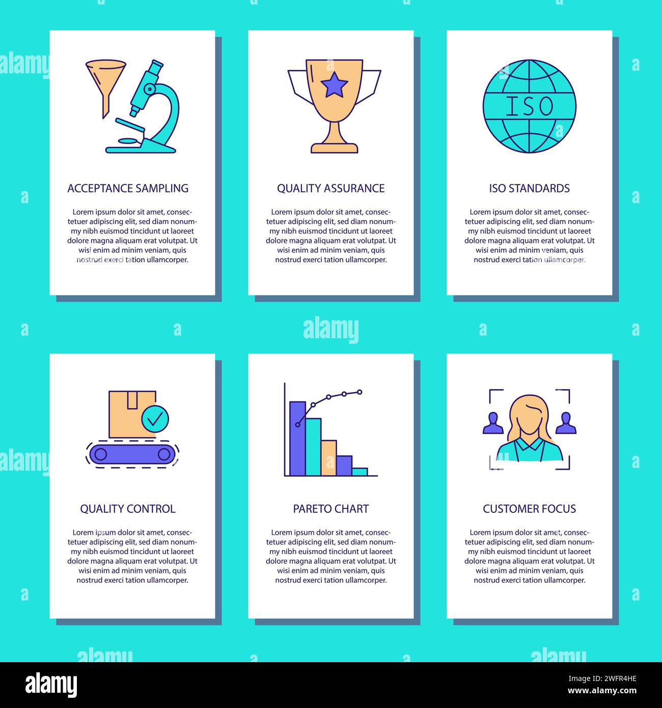 Quality assurance and standards banner template with place for text ...