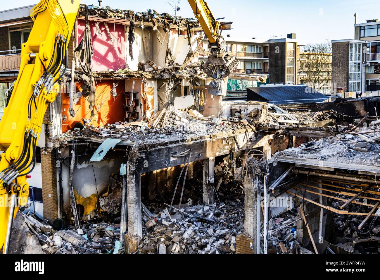 ROTTERDAM - Work seen from a higher point at the site where an ...