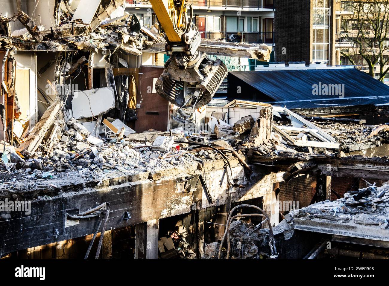 ROTTERDAM - Work seen from a higher point at the site where an ...
