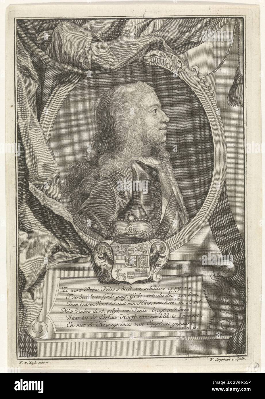 Portrait of William IV, Prince of Oranje -Nassau, Wouter Jongman, after ...