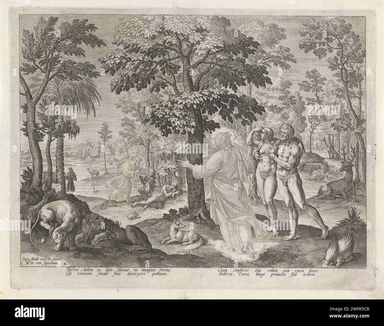 Adam and Eva in Paradise, Johann Sadeler (I), After Maerten de Vos ...