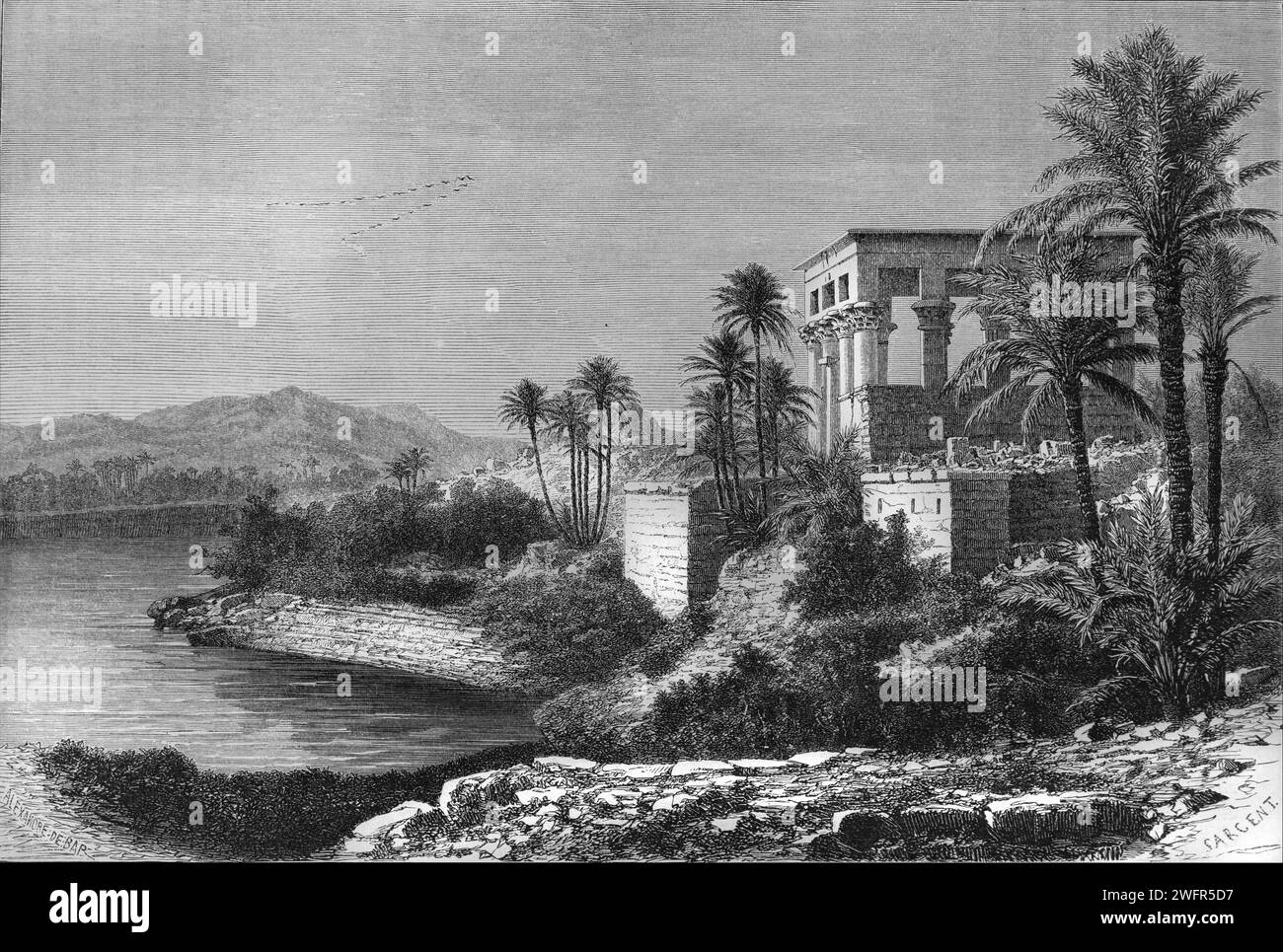 Temple of Isis, Iseum or Iseion, (c7th-c6th BC) on Philae Island, part ...