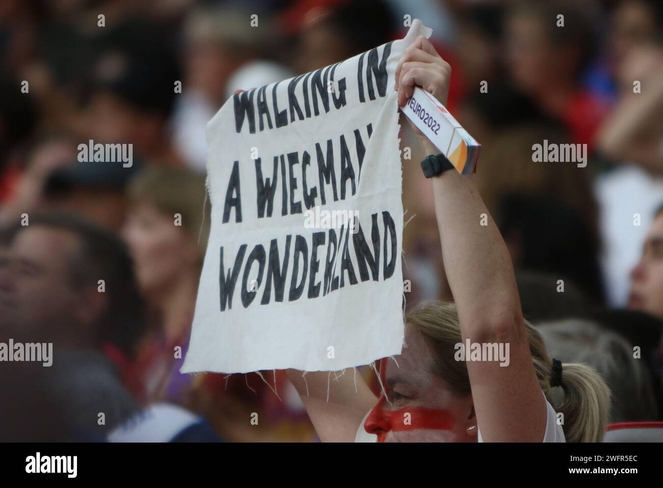 Walking In A Wiegman Wonderland Banner Held By Fan UEFA Women s Euro